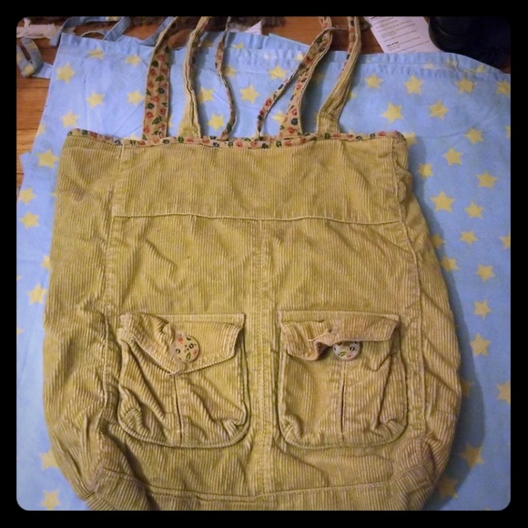 bungalow 360 | Bags | Cute 1x13 Chartreuse Carry All Bag Floral Lining ...